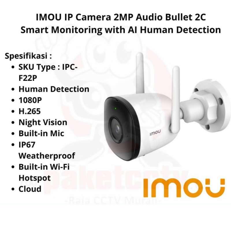 Promo IP Camera 2MP Audio Bullet 2C Smart Monitoring with AI - IPC-F22P ...