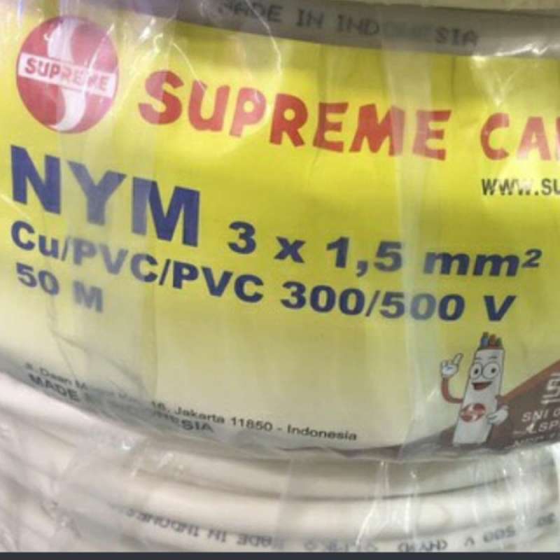 Jual Kabel Supreme Nym 3x1.5mm 3 X 1.5mm /roll (50meter) Kabel Putih Kawat Di Seller Listrica ...