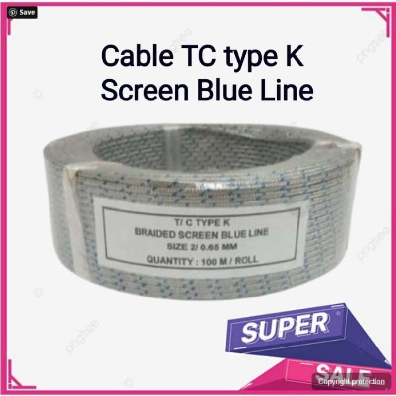 Promo Kabel Thermocouple Type K Blue Line Screen 2x0,65mm1roll/100m ...