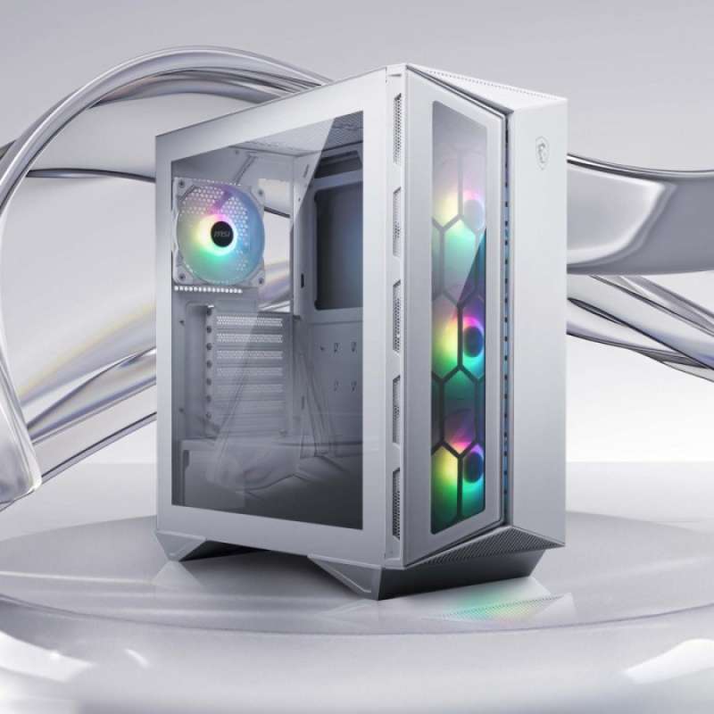 Promo Msi Mpg Gungnir 110r White Tempered Glas Pc Case Casing Gaming ...