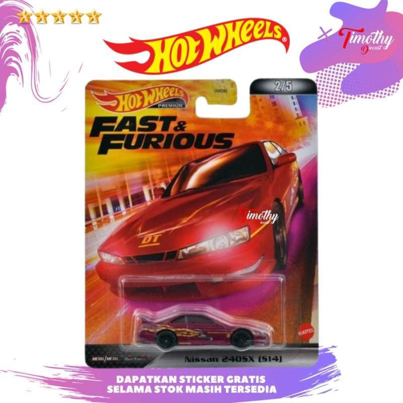 Jual Hot Wheels Premium Fast Furious Nissan 240SX S14 Merah Maroon di ...