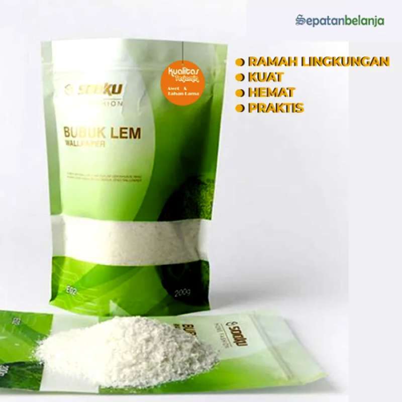 Jual lem wallpaper dinding - 200 gr - glue powder - untuk perbaikan ...