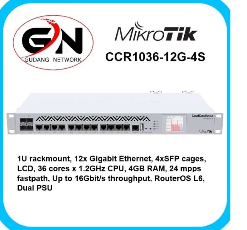 Promo Mikrotik Cloud Core Router Ccr1036-12g-4s 12 Gigabit + 4 Sfp Os ...