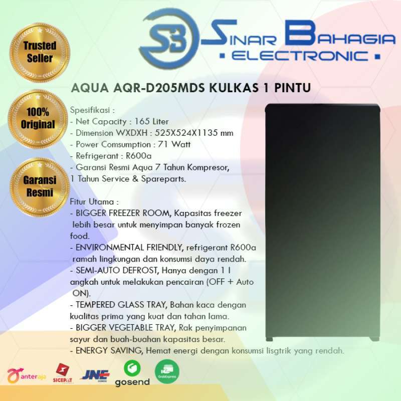 Jual Aqua Aqr-d205mds Kulkas 1 Pintu (new) (khusus Bandung)(khusus ...