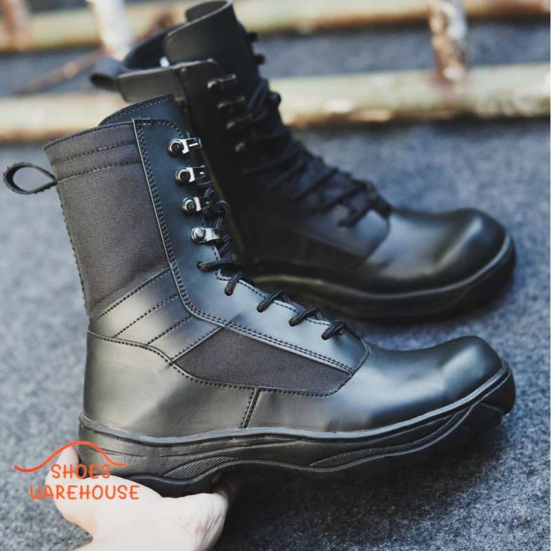 Promo Sepatu PDL Black Force Hitam Cordura Anti Air Ujung Plat Besi ...