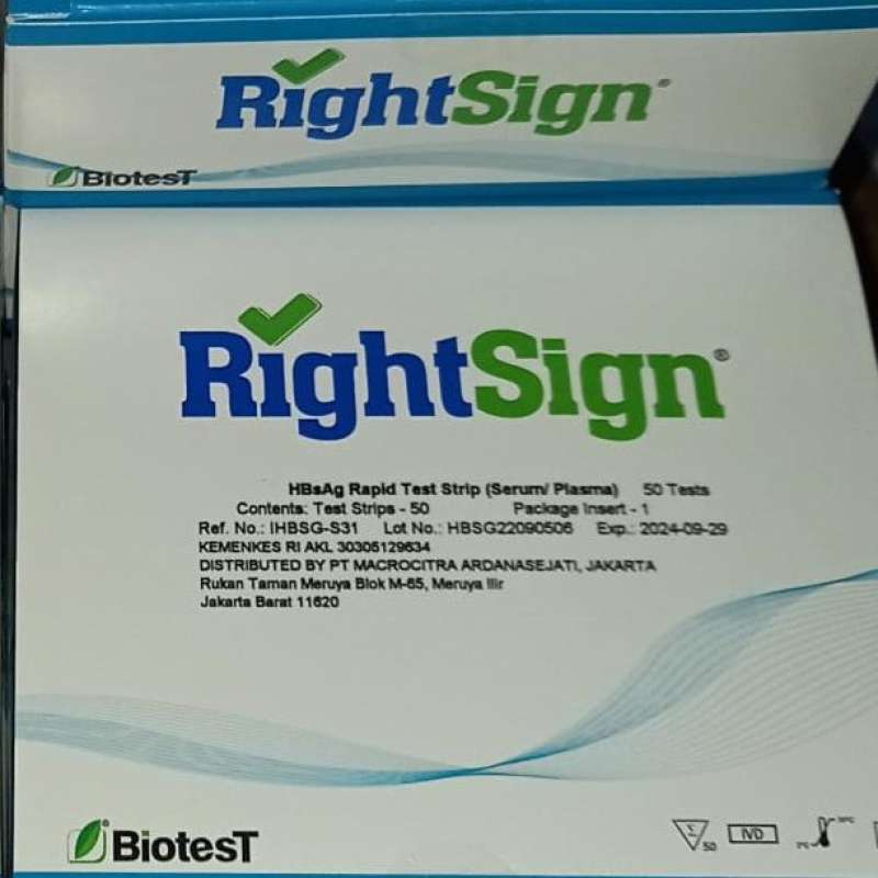 Promo RIGHTSIGN HBSAG Strip isi 50 Test Hepatitis B / Right sign HbsAg ...