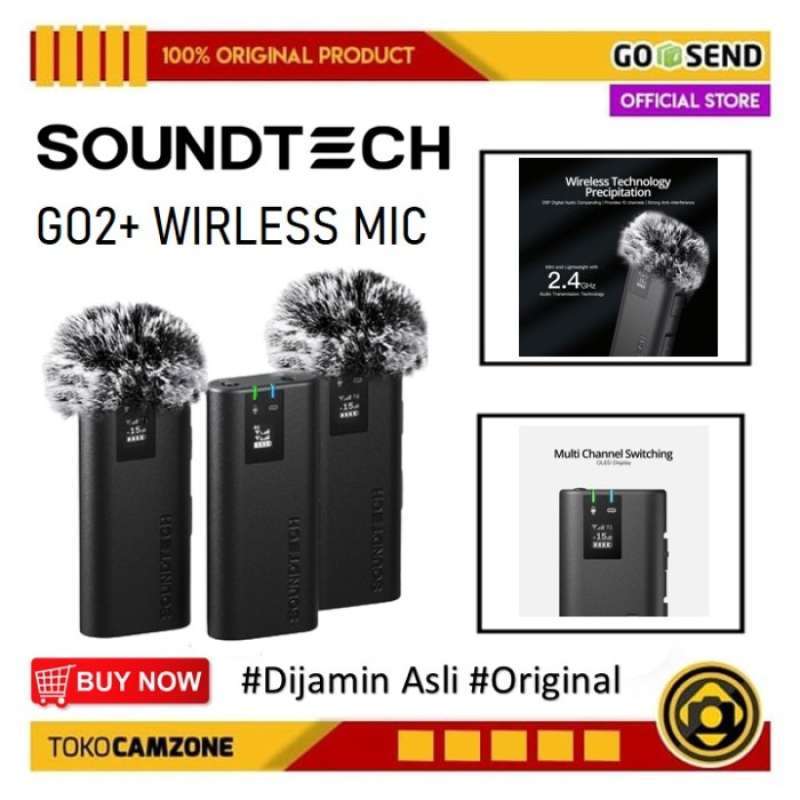 Promo SOUNDTECH GO2+ Wireless Microphone 2.4Ghz Dual-Channel Omni ...
