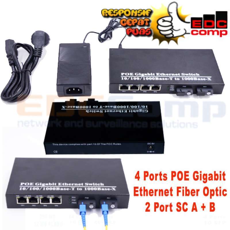 Promo Ethernet Fiber Switch 2 SC 4 POE Gigabit /Media Converter Switch FO Diskon 23% di Seller ...