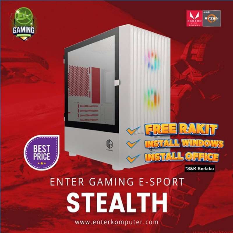 Promo PC Rakitan EnterKomputer Gaming E-Sports Stealth Diskon 23% di ...