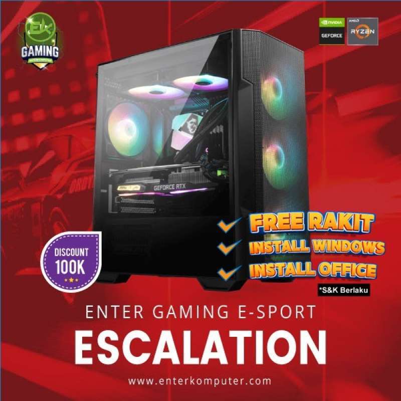 Promo PC Rakitan EnterKomputer Gaming E-Sports Escalation Diskon 23% di ...