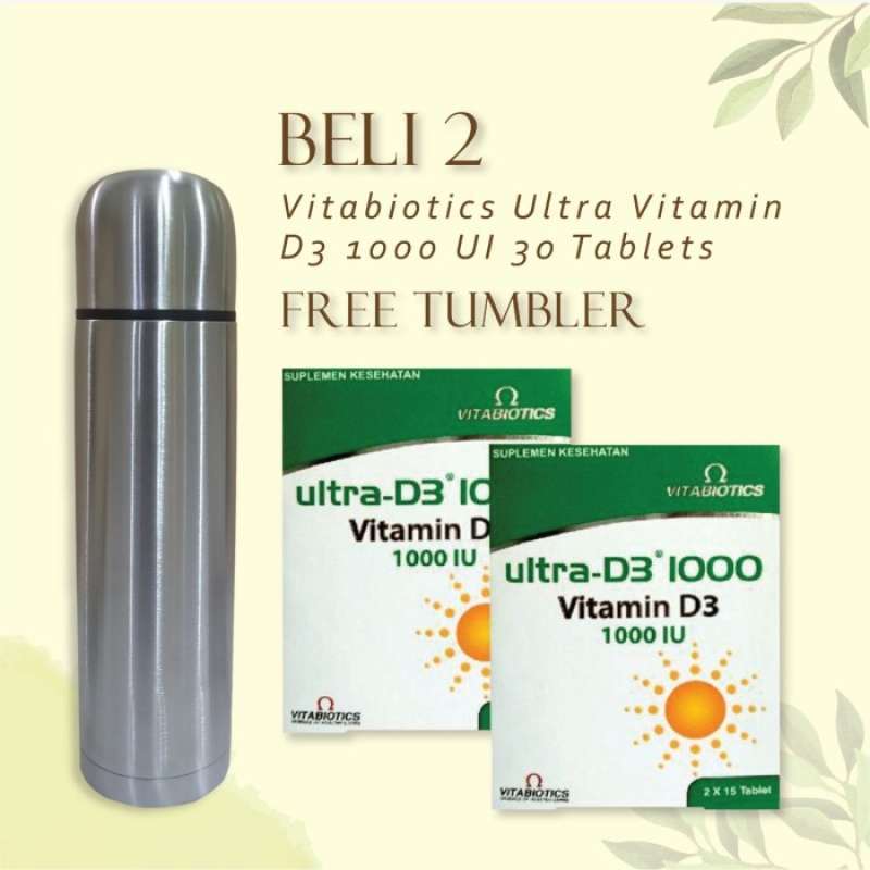 Promo Vitabiotics Ultra Vitamin D3 1000 IU 30 Tablets - 2Pcs Free ...