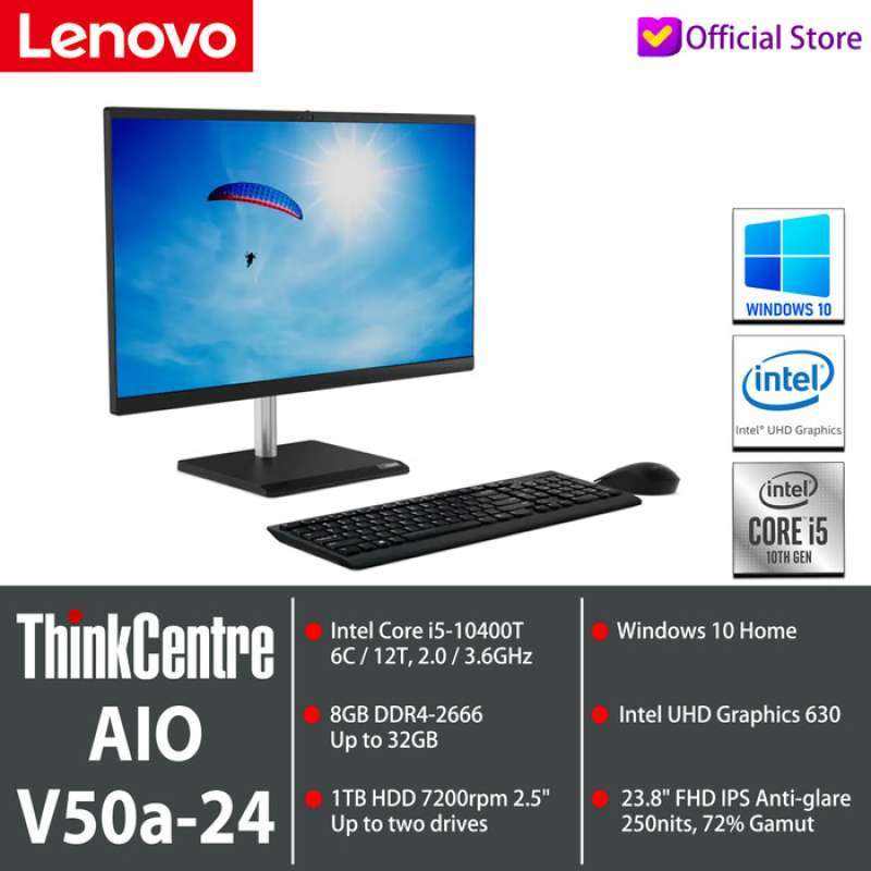 Promo Lenovo Pc Aio V50a 24imb - Intel Core I5-10400t 8gb 1tb-hdd ...