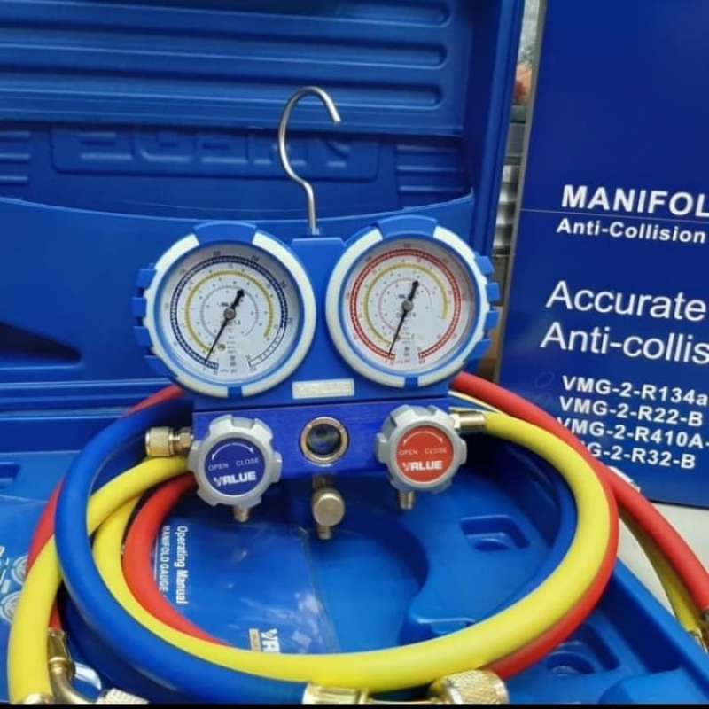 Promo Testing Manifold Ac R22 R134 R407 Value Box Alat Pengisian Freon ...