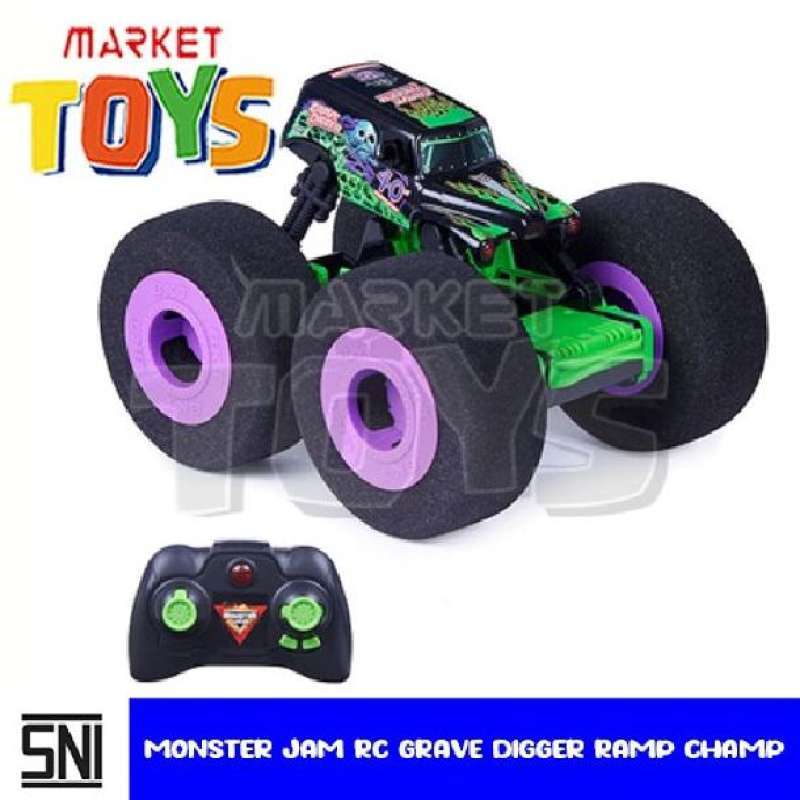 Jual Monster Jam Rc Ramp Champ Grave Digger Mainan Anak Mobil Remote ...