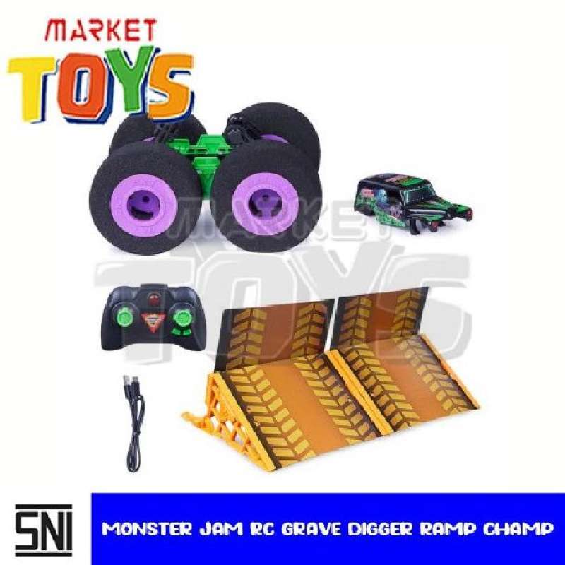 Jual Monster Jam Rc Ramp Champ Grave Digger Mainan Anak Mobil Remote ...