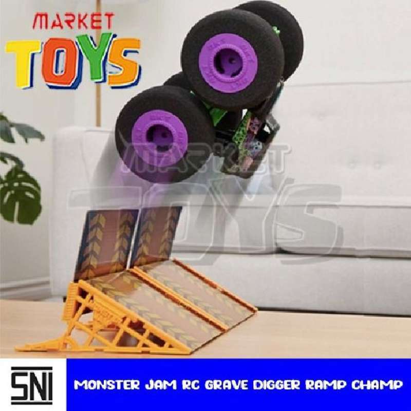 Jual Monster Jam Rc Ramp Champ Grave Digger Mainan Anak Mobil Remote ...