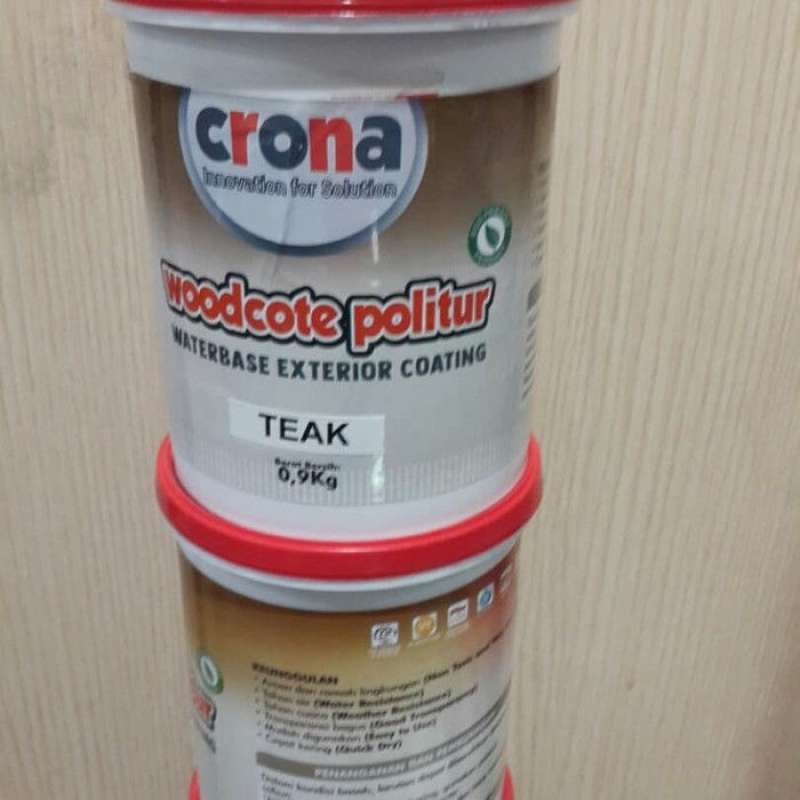 Promo Wood Stain Atau Plitur Vernis Kayu TEAK Crona Diskon 23% di ...