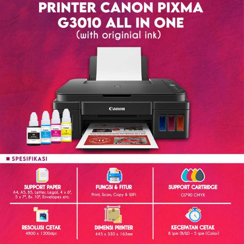 Promo Printer Canon Pixma G3010 G 3010 New Ori Wireless Print Scan Copy Wifi Diskon 3% di Seller ...