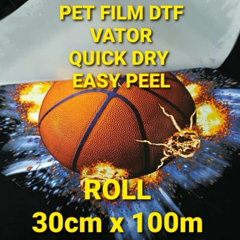 Promo Pet Film Dtf Polos Universal Roll 30Cm X 100M Coating Tebal Cerah Diskon 9% di Seller ...