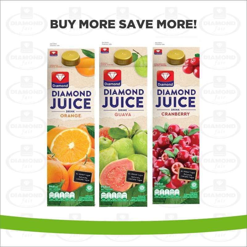 Jual Diamond Juice Cranberry, Guava, Orange 946 Ml (beli 3 Diskon ...