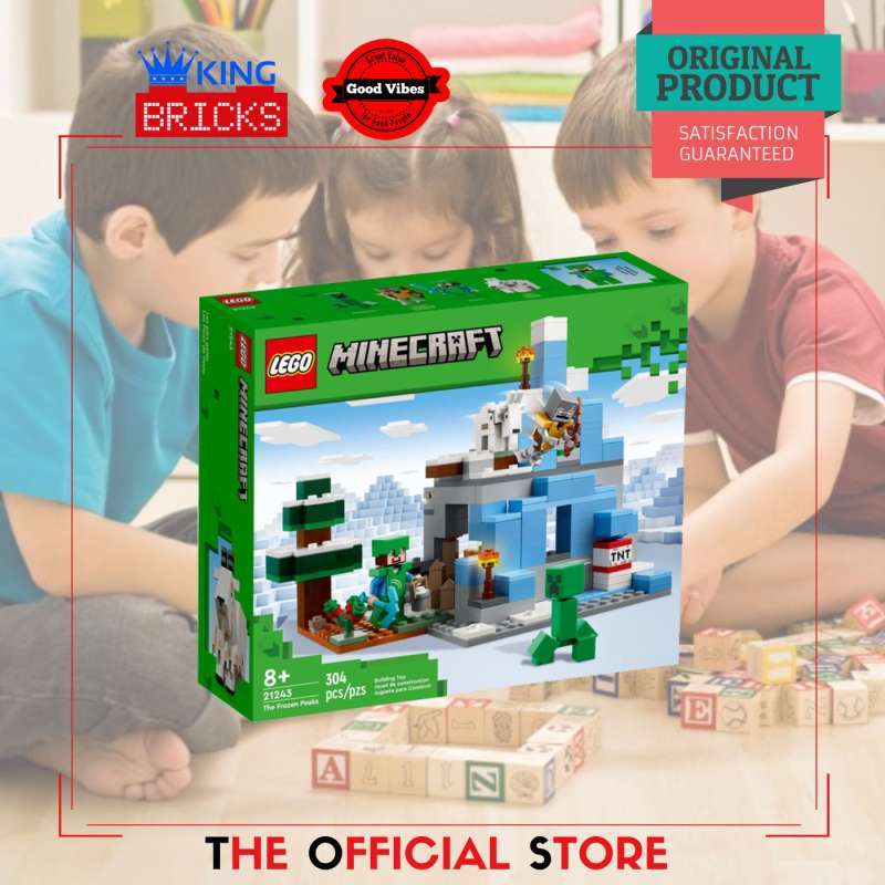 Promo Lego Original Minecraft 21243 The Frozen Peaks - Mainan Anak ...