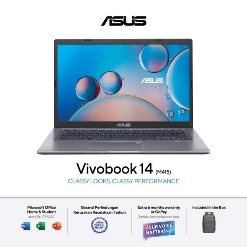 Promo ASUS VivoBook 14 M415DAO-FHD321 - Slate Grey [AMD Ryzen™ 3 3250U ...