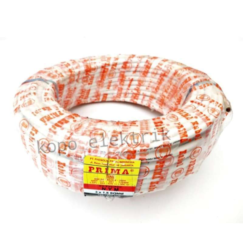 Jual Kabel Listrik Prima NYM 3x1,5 / 3x1.5 mm Tunggal Meteran @meter di ...