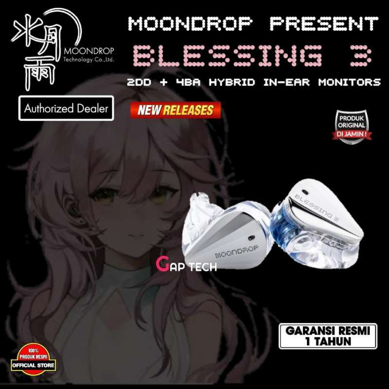 Jual Moondrop Blessing 3 / Blessing3 2dd + 4ba Hybrid Driver Iem ...