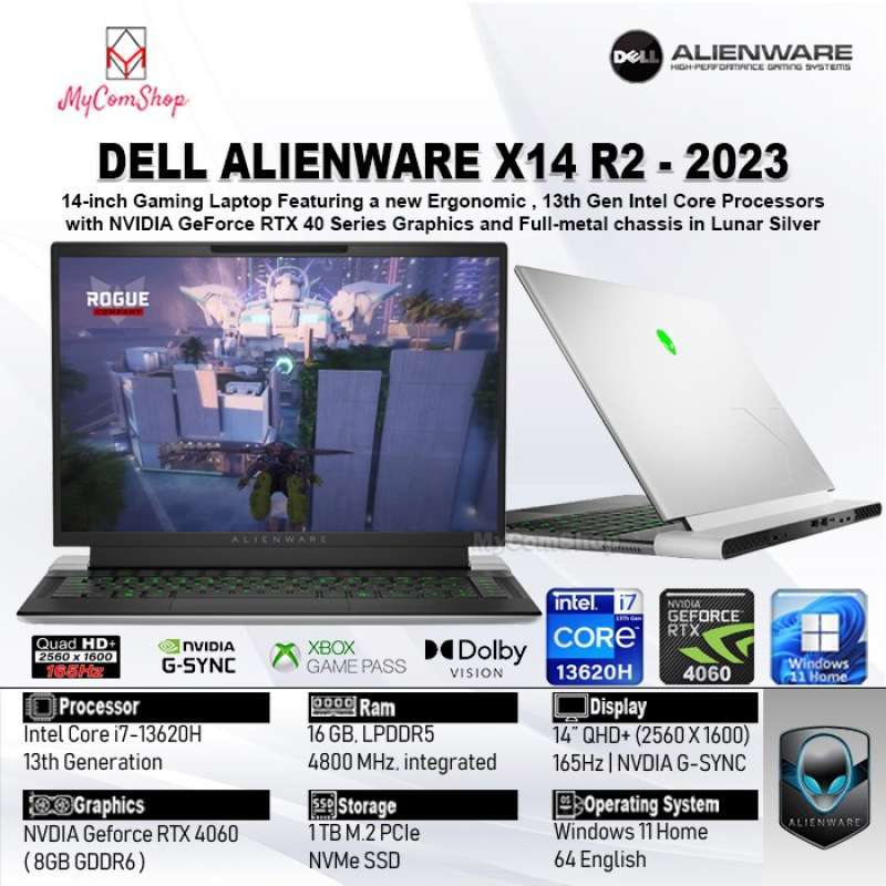 Jual Dell Alienware X14 R2 I7-13620h 16gb Ram 1tb Ssd Rtx 4060 8gb 14 ...