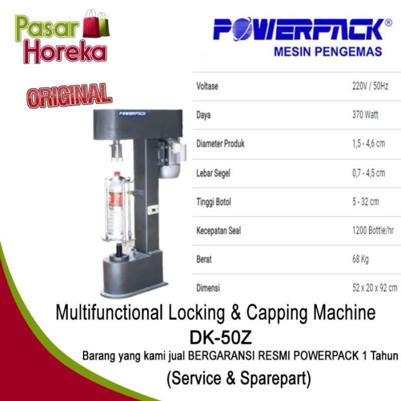 Promo Mesin Penutup Botol/Multi Functional Locking & Capping Dk-50 Powerpack Diskon 23% di ...
