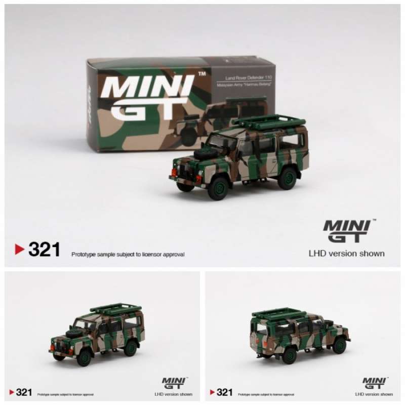 Promo Mini GT Land Rover Defender 110 Malaysia Army Harimau Belang MGT ...