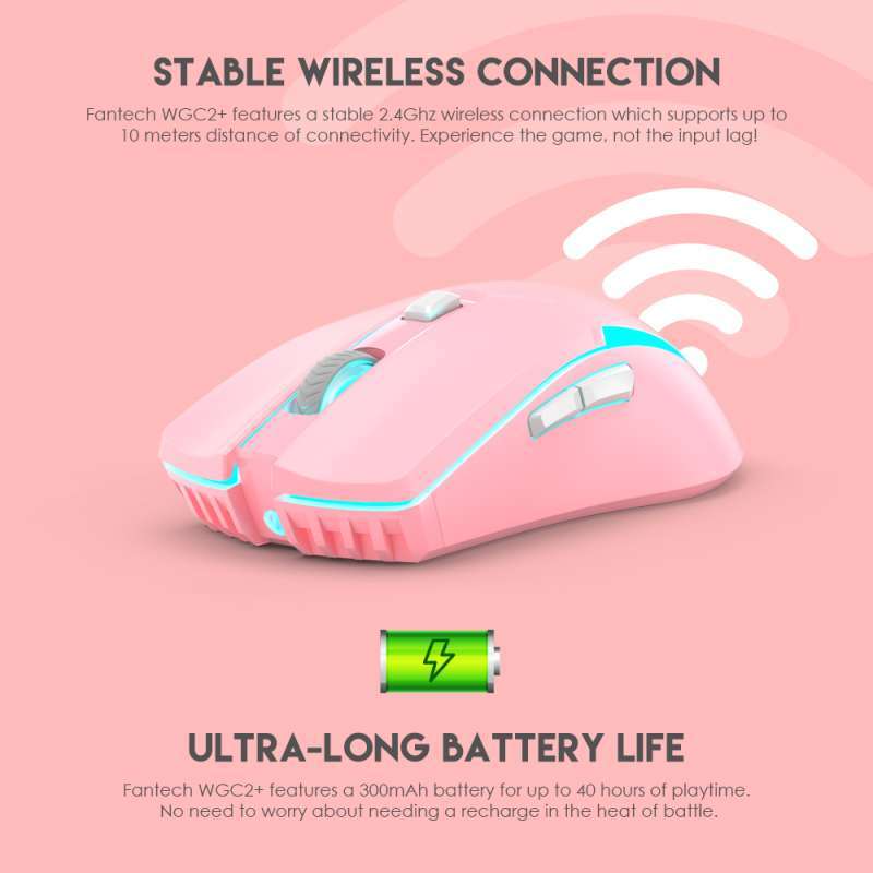 Promo Fantech Venom Ii Wgc2 Pink Wireless Mouse Gaming Diskon 37% Di ...