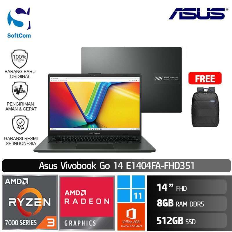 Jual Asus Vivobook Go 14 E1404FA FHD351 FHD352 Notebook [AMD Ryzen 3 ...