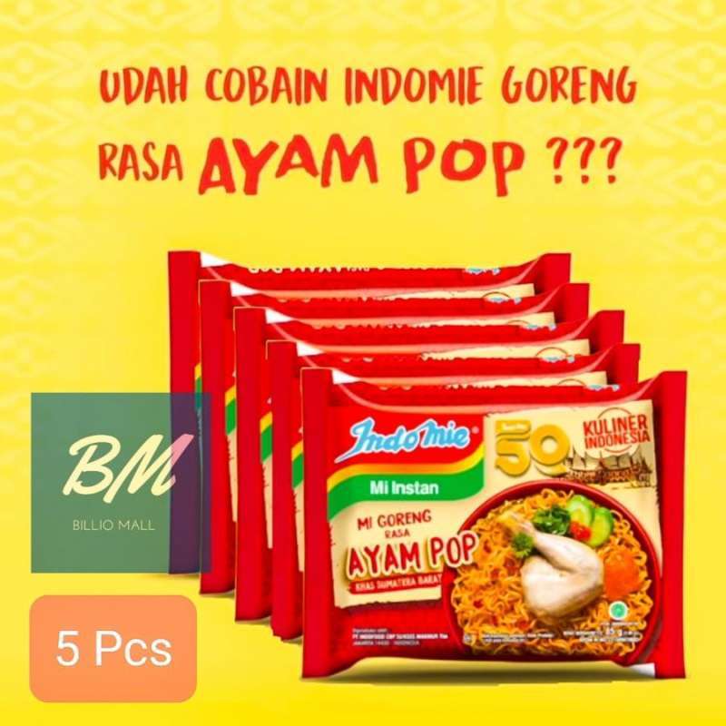 Jual Indomie Ayam Pop 5 X 85 Gr - Indomie Mi Instan Goreng Rasa Ayam ...