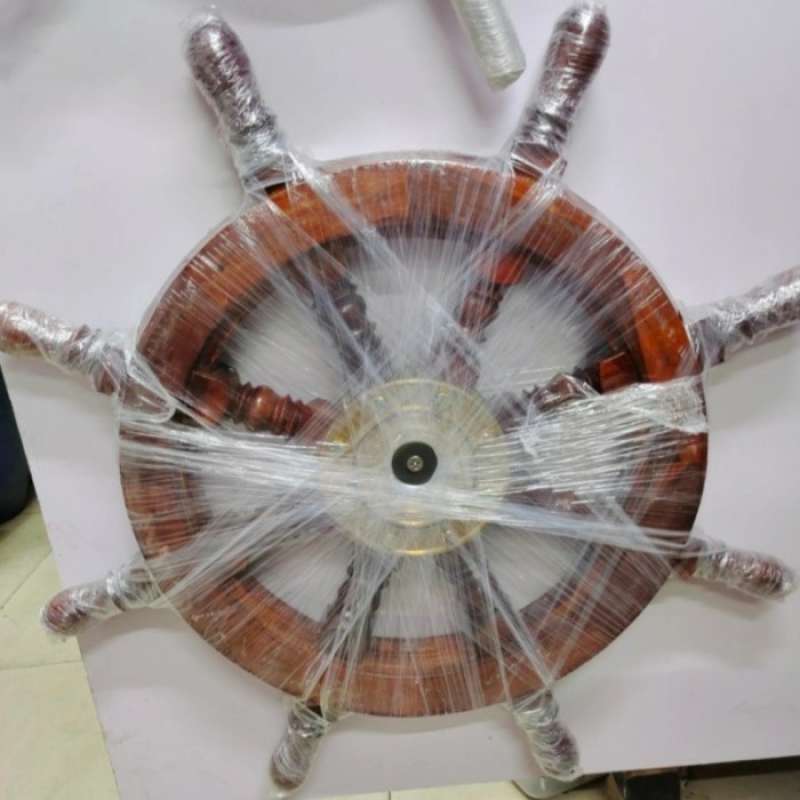 Promo Setir Kapal Kayu 70Cm + Ring Bahan Kayu Jati - Stir Kapal Kayu ...