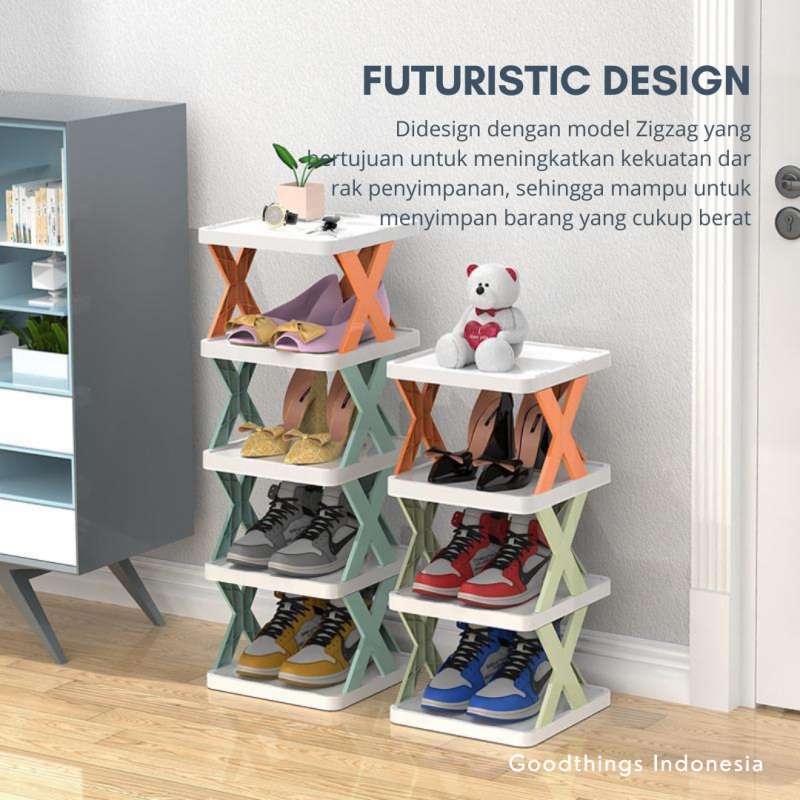 Promo Goodthings Zigzag Shoe Furniture Rak Sepatu Sandal Plastik Susun ...