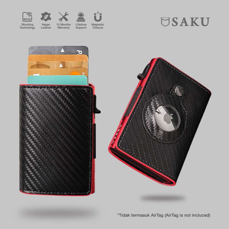 Jual SAKU Dompet Kartu AirTag Karbon/Carbon Pria Wanita Kecil Kotak ...