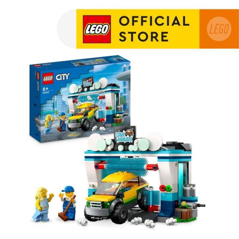 Promo LEGO City 60362 Carwash Building Toy Set (243 Pieces) Balok ...