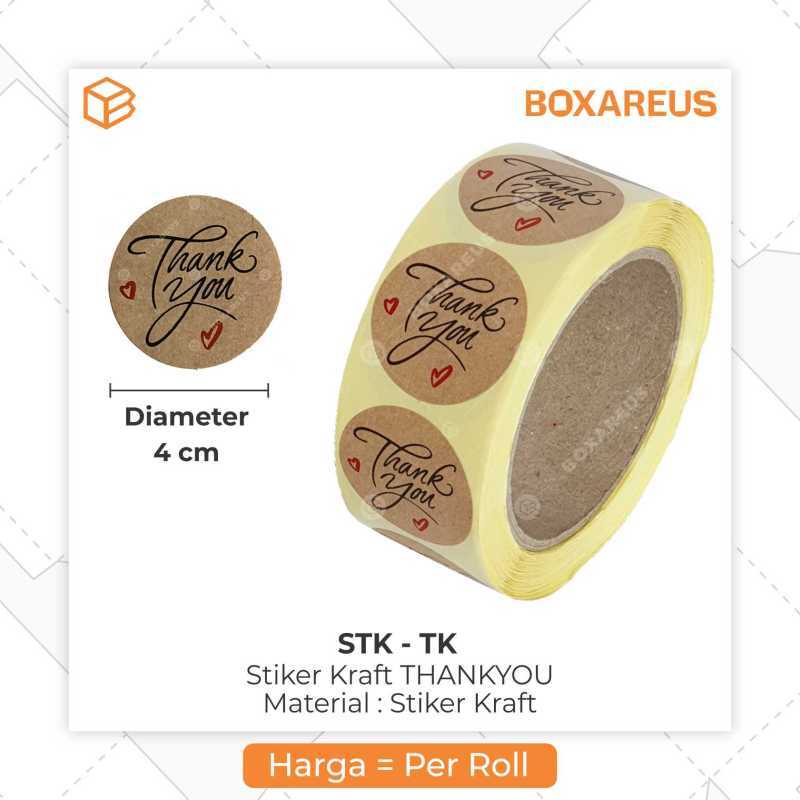Jual Stiker Kraft Thankyou Sticker Label Seal Dekor Kraft Thank You
