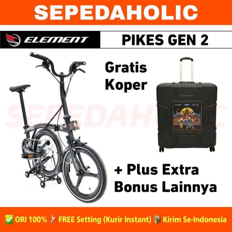 Promo Sepeda Lipat Element Pikes Gen 2 Vermont Sand Velg Carbon 16 Inch ...