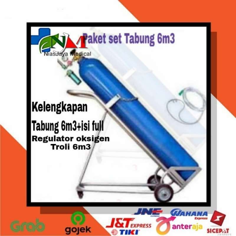 Promo Tabung Oksigen 6m3 alat pernapasan Komplit 1set/Tabung oksigen 6 ...