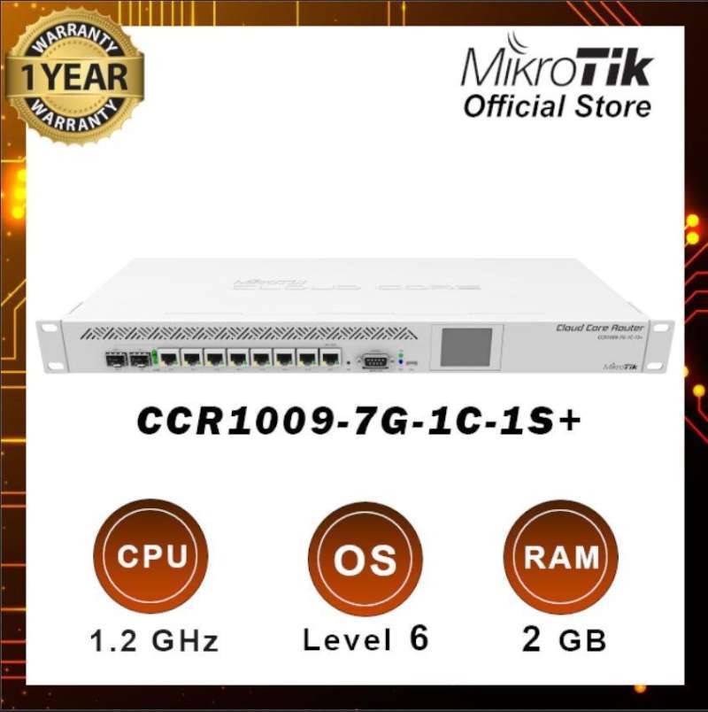 Jual Cloud Core Router CCR1009-7G-1C-1S+ di Seller Mikrotik - Pinangsia, Kota Jakarta Barat | Blibli