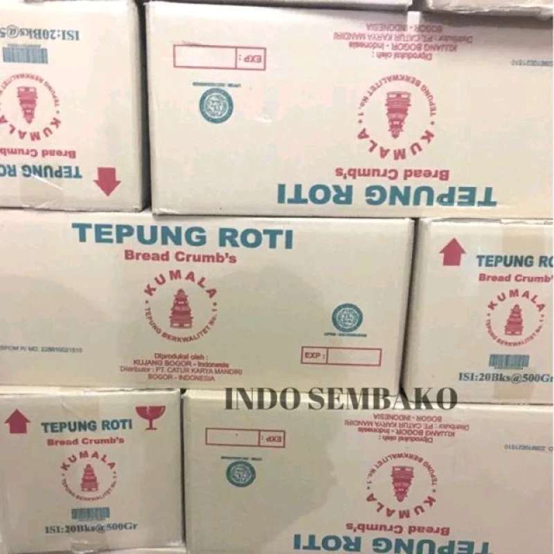 Jual Tepung Roti Kumala Dus / tepung roti 20 bks x 500 gram Dus / Bread ...