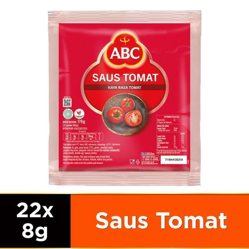 Jual ABC Saus Tomat [8 g x 22/ Sachet] di Seller Wahyu Jaya Retail dan ...