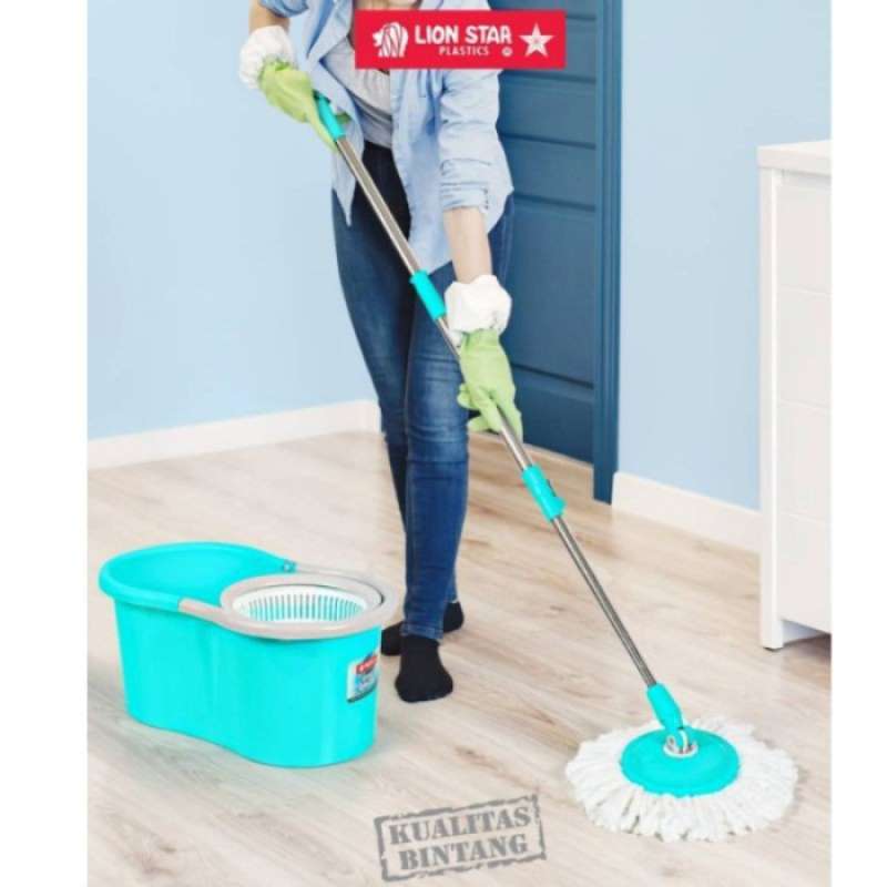 Promo Spin Mop Pel Putar Lap Pel Portebel Alat Pel Lantai Ember Putar Livina Diskon 33% di ...