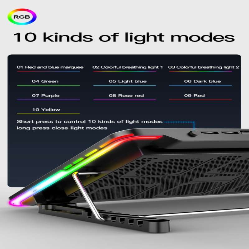 Jual Coolcold F5 Rgb Laptop Cooler 6-fan Laptop Cooling Pad With Rgb Light Kode Br02 Di Seller ...