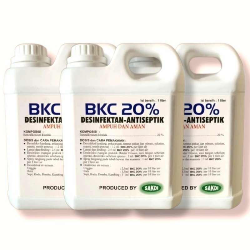 Jual Obat Virus Desinfektan Antiseptik Bkc 20% Kemasan 1 Liter Di ...