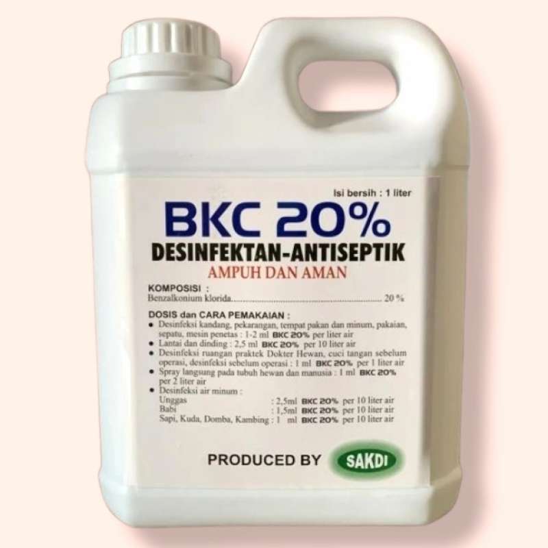 Jual Obat Virus Desinfektan Antiseptik Bkc 20% Kemasan 1 Liter Di ...