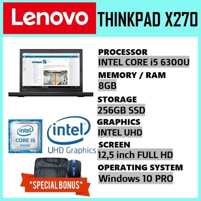 Jual Laptop Lenovo Thinkpad X270 Intel Core I5 Gen 6 8gb 12 Inch Black ...