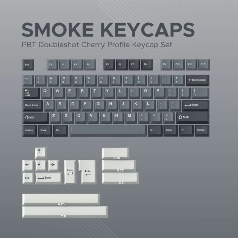 Jual Noir Smoke Keycaps - PBT Doubleshot Cherry Profile Keycap Set ...